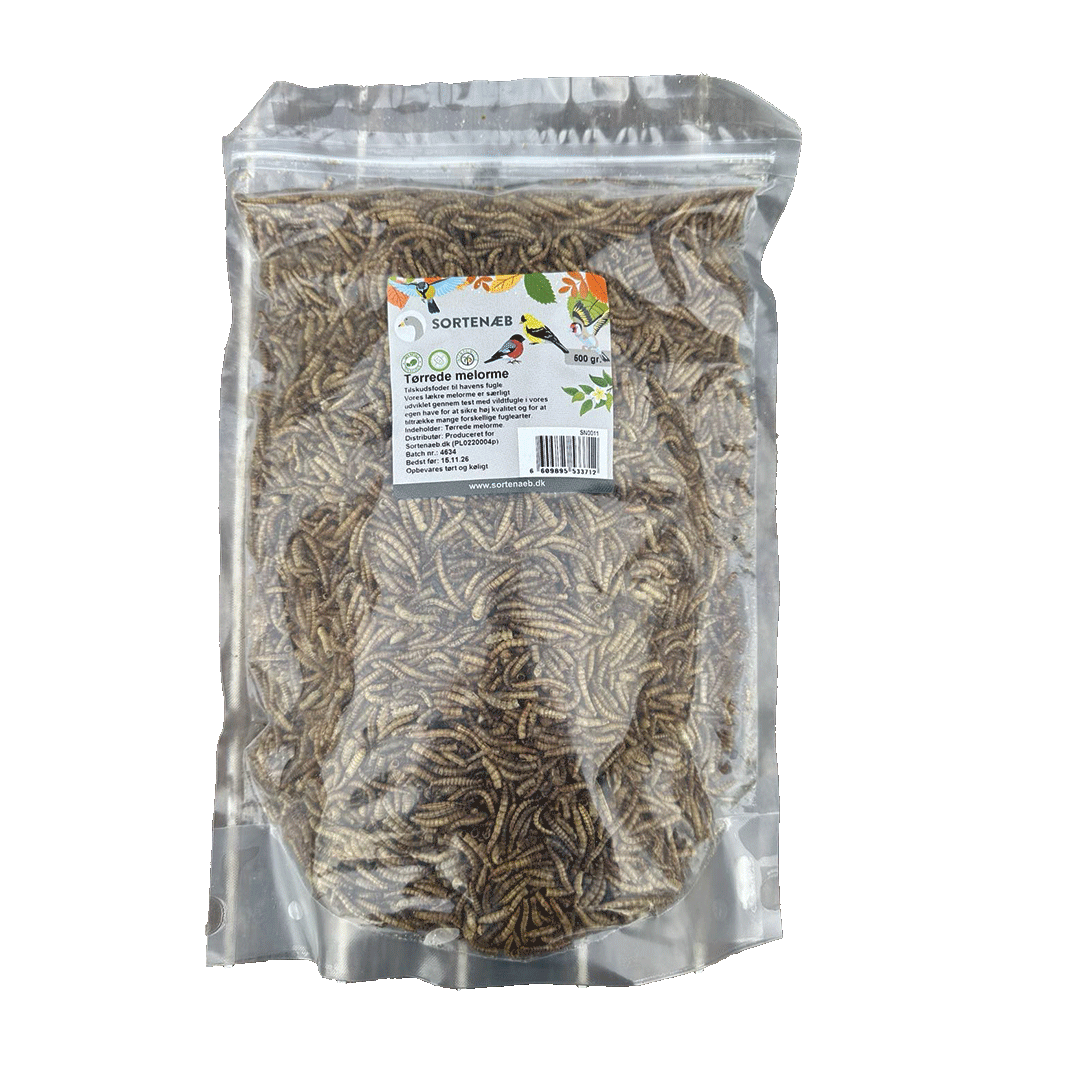 Sortenæb tørrede melorme 0,5 kg – Sortenaeb.dk